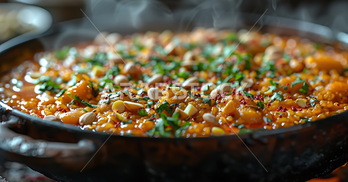 Traditional popular foods and dishes, delicious hot appetizers, Saudi ...