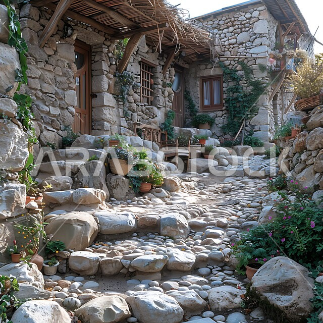 Houses and buildings made of stone, villages and historical and ...