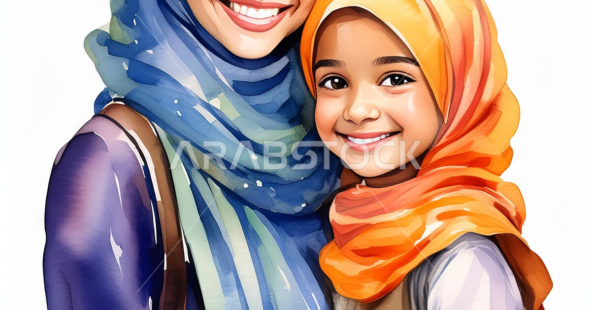 ايماءات وتعابير الحب و الحنان، رسومات كرتونيه ثلاثية الابعاد لأم عربيه ...
