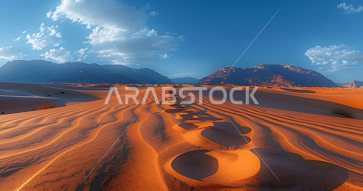 التلال والهضاب الرملية في المناطق الطبيعية الصحراوية في المملكة العربية ...