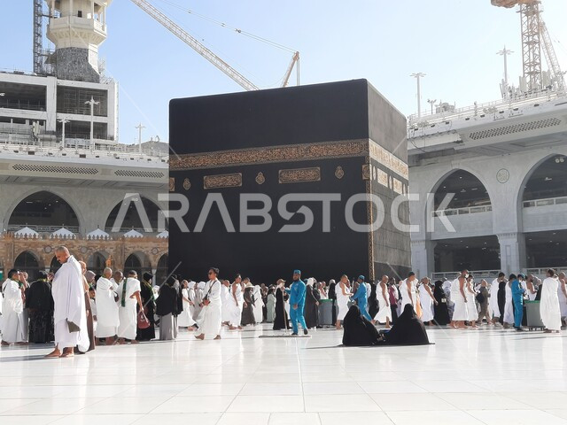 Pilgrims of the Holy House of God in the Holy Mosque of Mecca in the ...