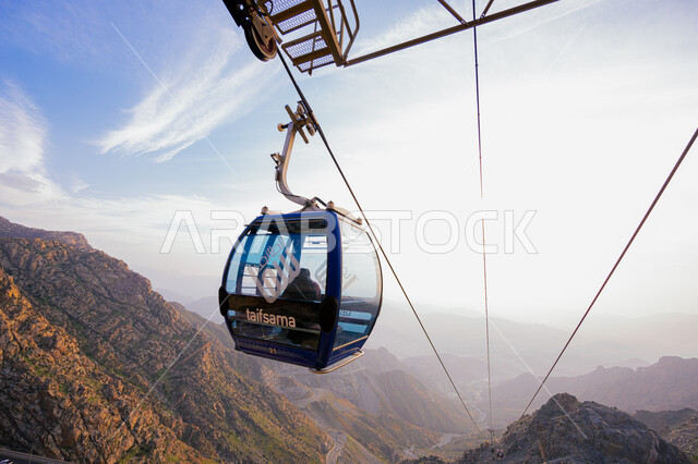Cable car in the Al Hada Mountains in Taif, natural tourist places and ...