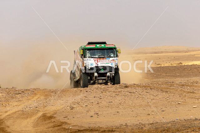 The Dakar Rally event in the Kingdom of Saudi Arabia, walking on sand ...