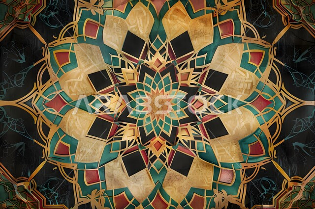 Ornate Islamic design template, Arabic Islamic motifs and decorations ...