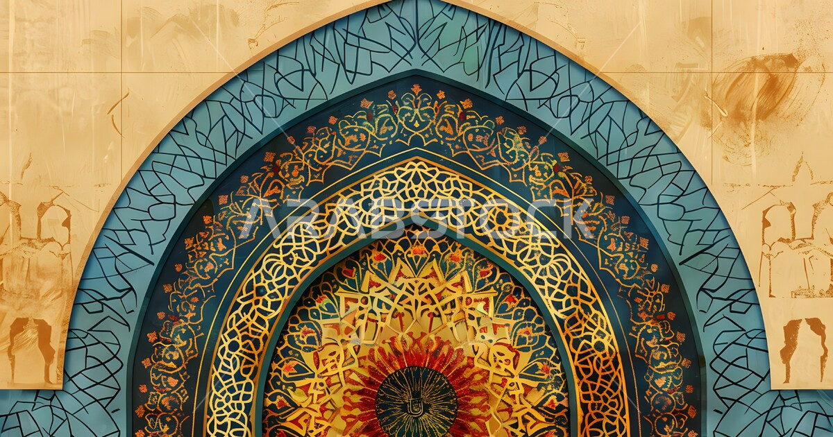 Modern geometric art, colorful religious decor designs, Islamic ...