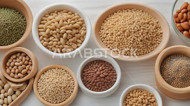 Local Saudi national products and crops, containers filled with ...