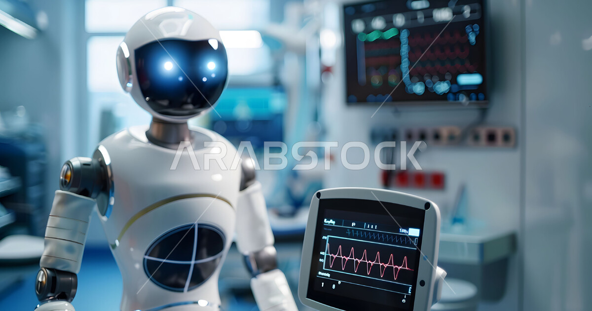 A modern and advanced robot in one of the Kingdom’s hospitals ...