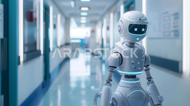 The use of smart robots in hospitals, improving medical care using modern technologies ...