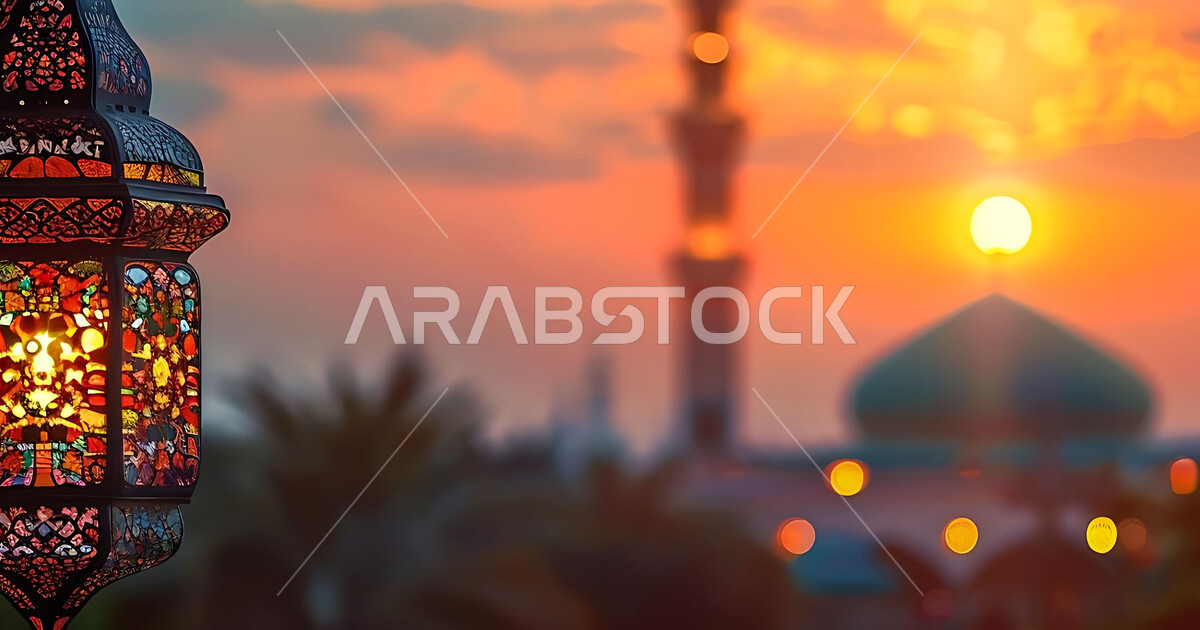 Geometric art in the ancient Arab style of designing metal lamps in the ...