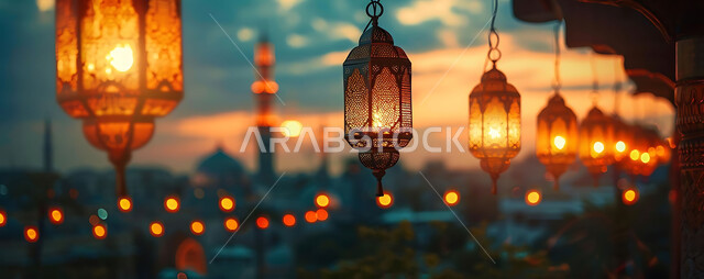 Geometric art in the ancient Arab style of designing metal lamps in the ...