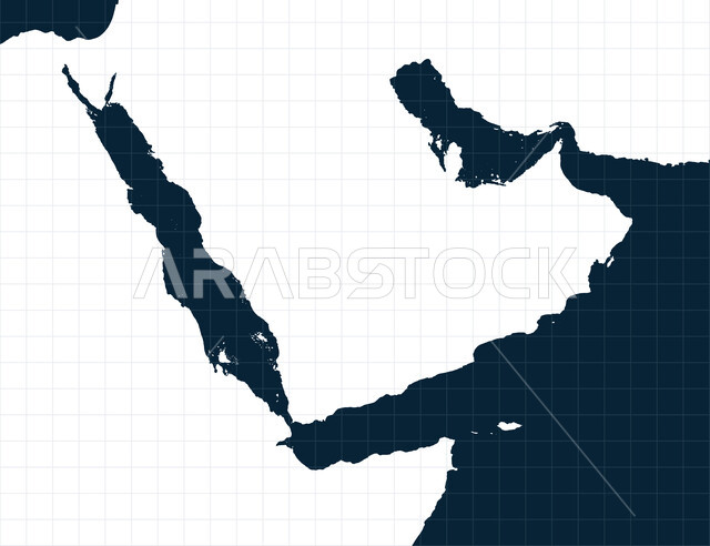 Map of the Arab world on the globe in black and white, geographical ...