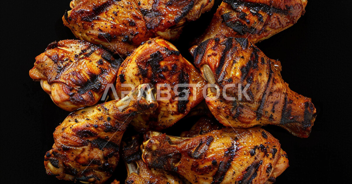 Delicious grilled chicken thighs and muhammara, grilled meal, delicious ...
