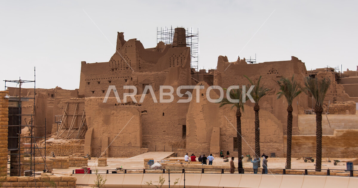 Interest in planting palm trees, the ancient walls of Diriyah in the ...