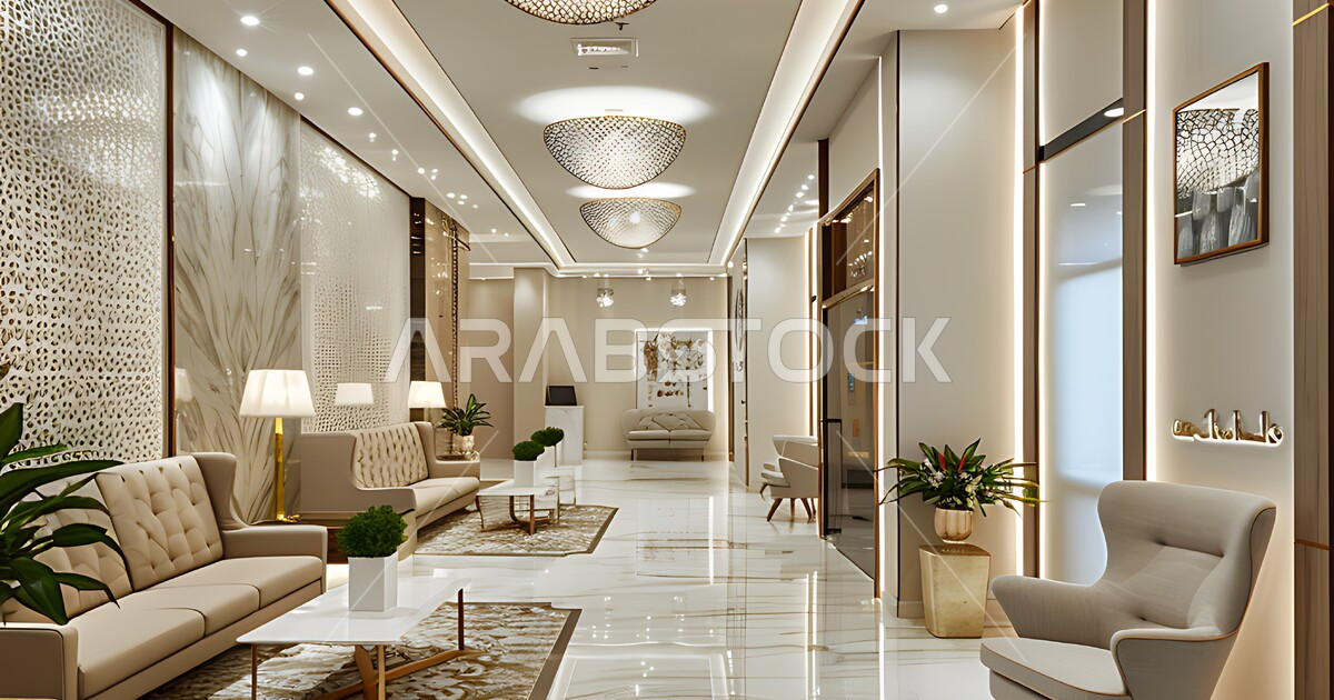 A Saudi clinic equipped with modern decorations, advanced medical ...