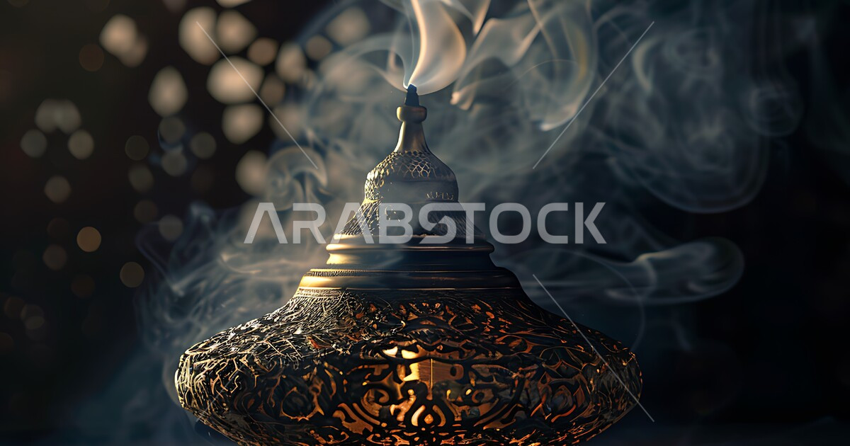 A Saudi national local product, a close-up of a traditional decorated ...
