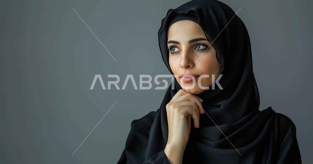 إيماءات الحيرة والقلق, النظر بشرود إلى مكان ما, التمعن والتركيز والتخطيط للمستقبل، بورتريه مقرب ...