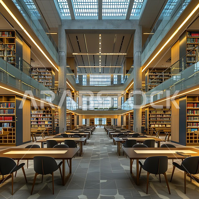 Saudi future vision 2030, libraries with modern designs, luxurious ...