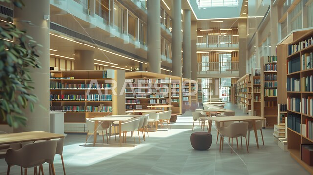 Saudi future vision 2030, libraries with modern designs, luxurious ...
