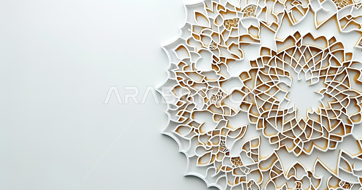 Arabic Islamic decorations and ornaments, modern geometric art ...
