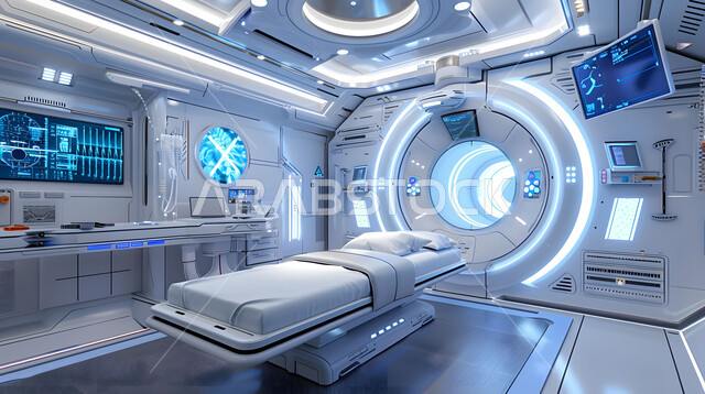 Three-dimensional design of a modern medical room for examining and ...