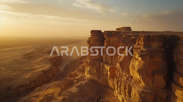 The rocky edge of the end of the world in the desert of Riyadh, famous ...