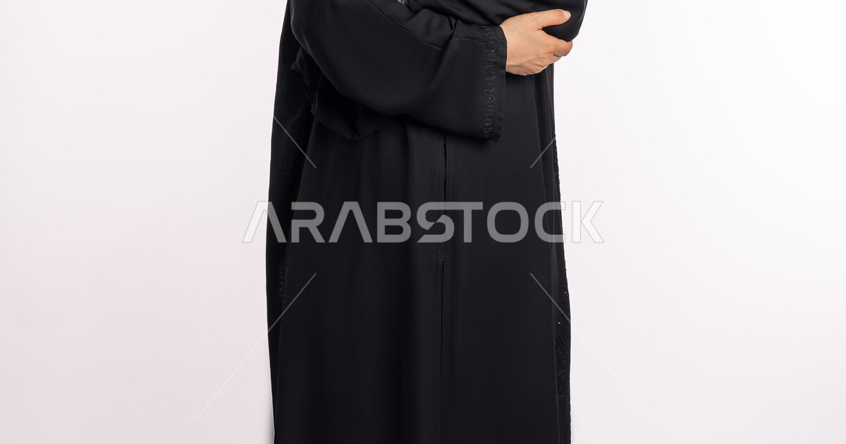 Breast cancer early detection logo, portrait of an Emirati Gulf Arab ...