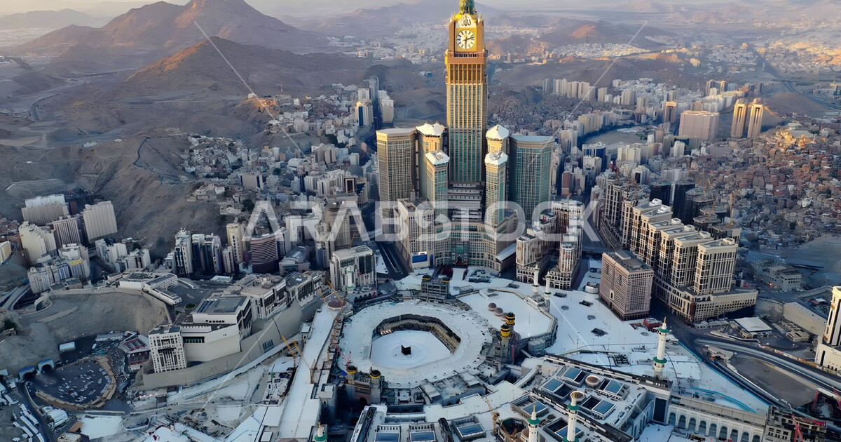 The Holy Mosque of Mecca in a shot from above, Mecca in the Kingdom of ...