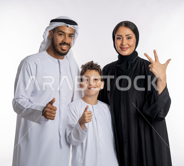 Hand gestures express victory, victory and love, family bonding between ...