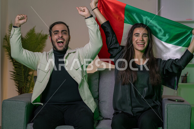 The Emirati football team, a picture of an Arab Gulf Emirati couple ...