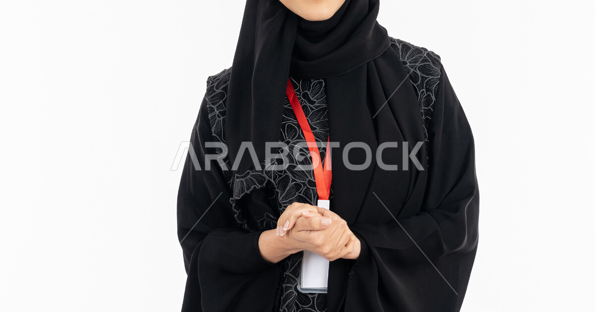 Working in the field of customer service, a portrait of an Arab Gulf ...