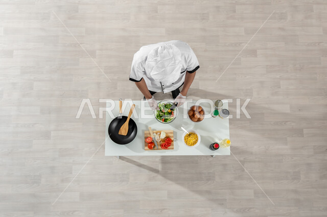 Culinary arts and skills, a vertical portrait of a Saudi Arabian Gulf ...
