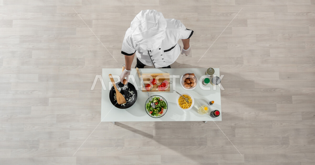Culinary arts and skills, a vertical portrait of a Saudi Arabian Gulf ...