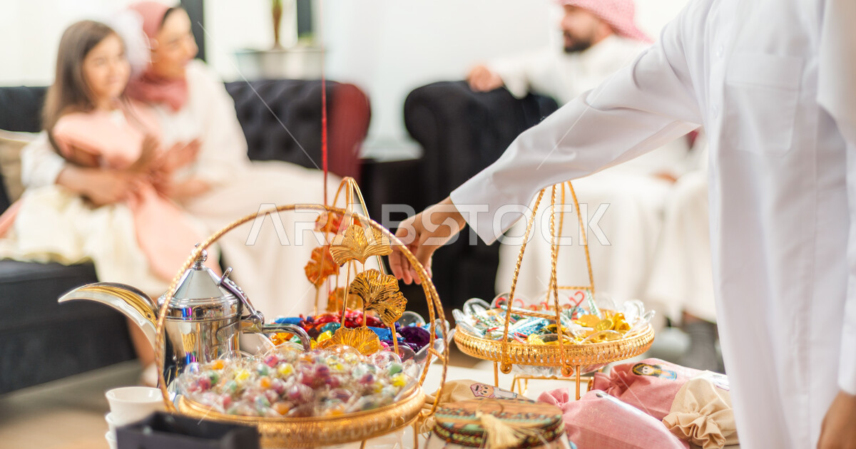 Sharing a wonderful atmosphere for a Saudi family inside the house ...
