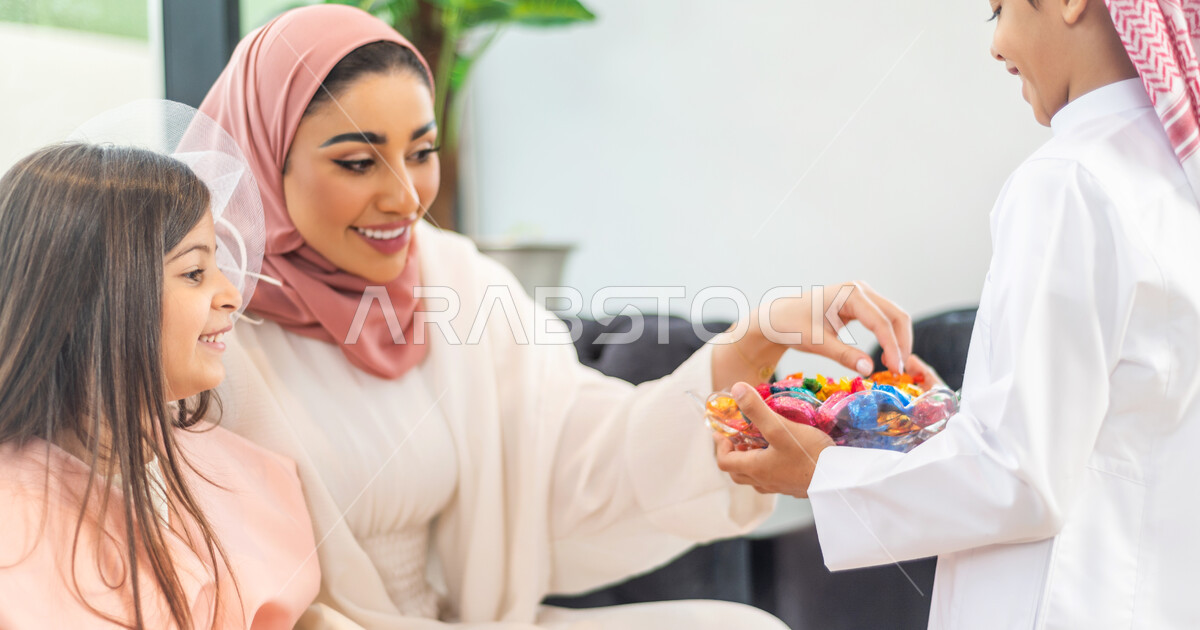 Sharing a wonderful atmosphere for a Saudi family inside the house ...