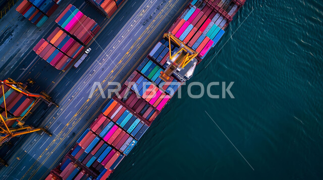 A vertical overhead picture of a station for filling and shipping ...