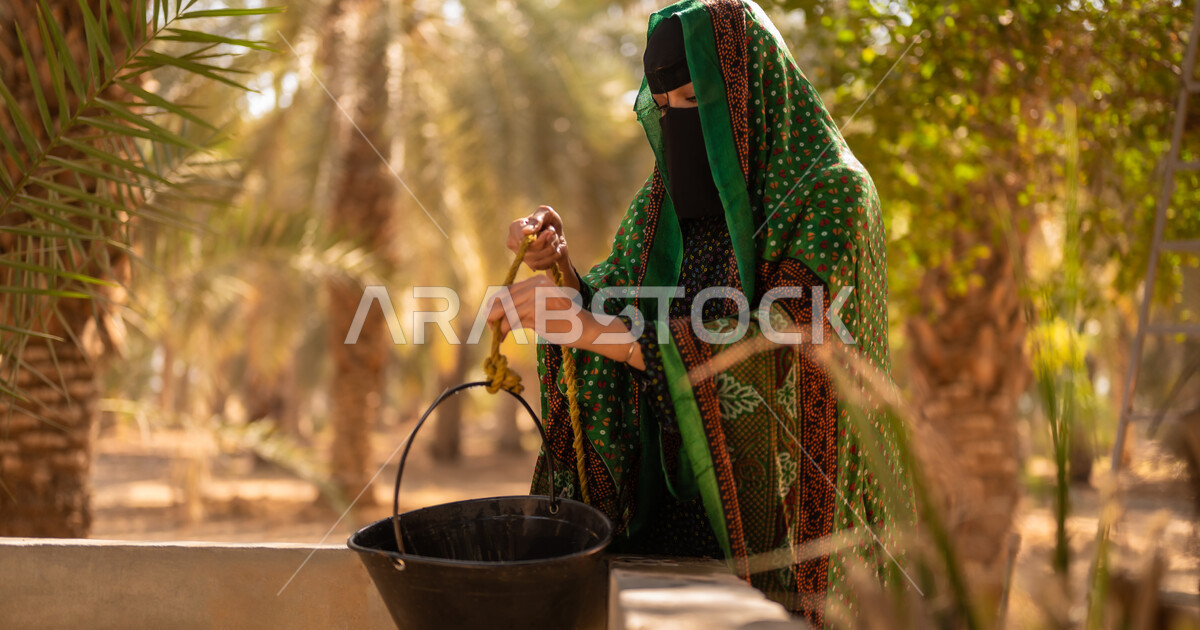 Using old and popular methods on the farm. A Saudi Gulf Arab woman ...