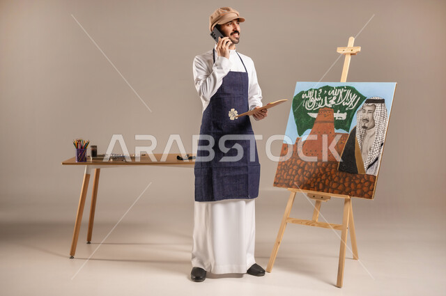 Commemorating the Saudi National Day, a portrait of a Saudi Gulf Arab ...