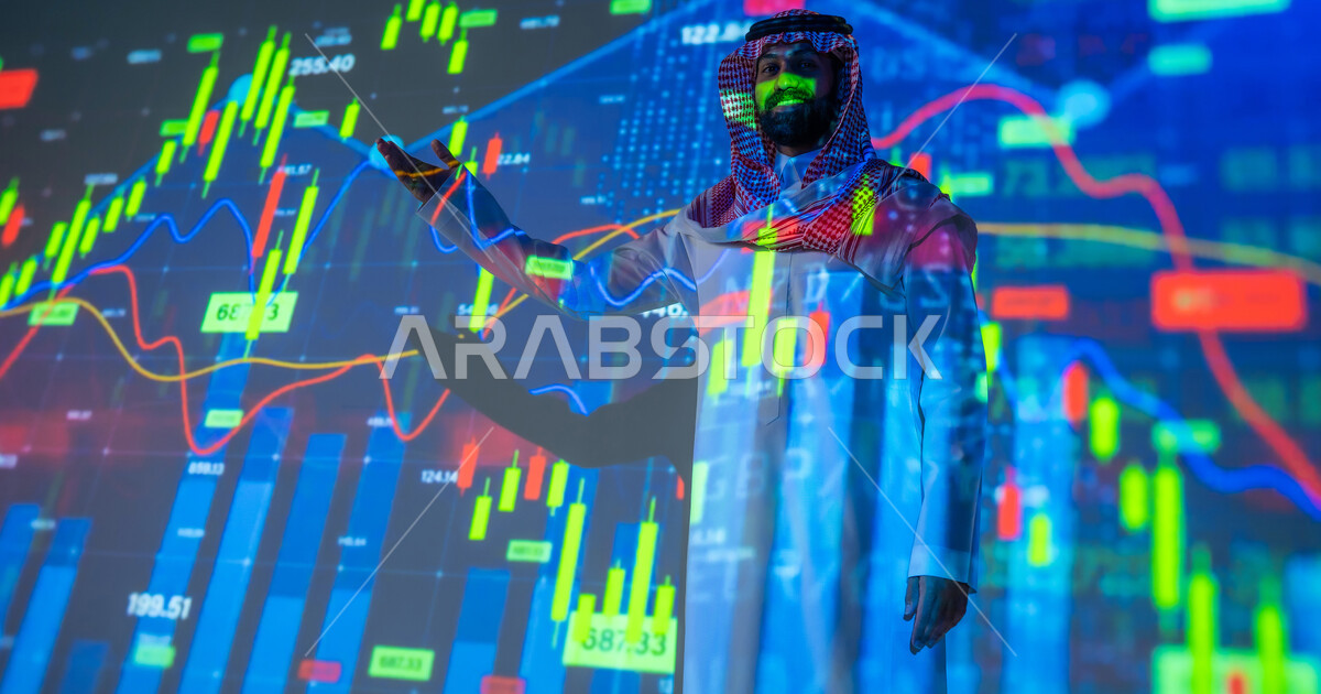 Statistical charts for the financial stock market, tracking the rise ...