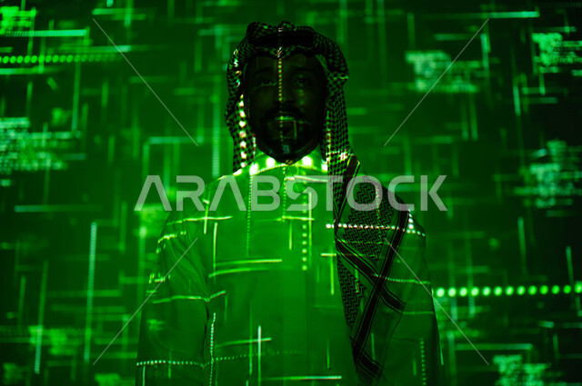 Digital, technical and technological progress, the use of programming languages, a picture from ...