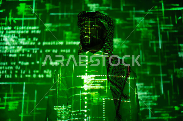 Digital, technical and technological progress, the use of programming languages, a picture from ...