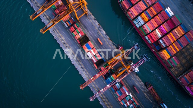 A port for transporting goods in the Kingdom of Saudi Arabia, a ...