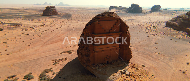 Al-Farid Palace in Mada'in Saleh in Al-Ula Governorate, rock formations ...
