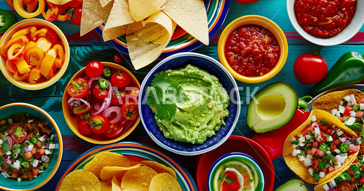 وجبات صحية خفيفة، صورة من الاعلى للمأكولات والمقبلات الشهية، الخضار ...