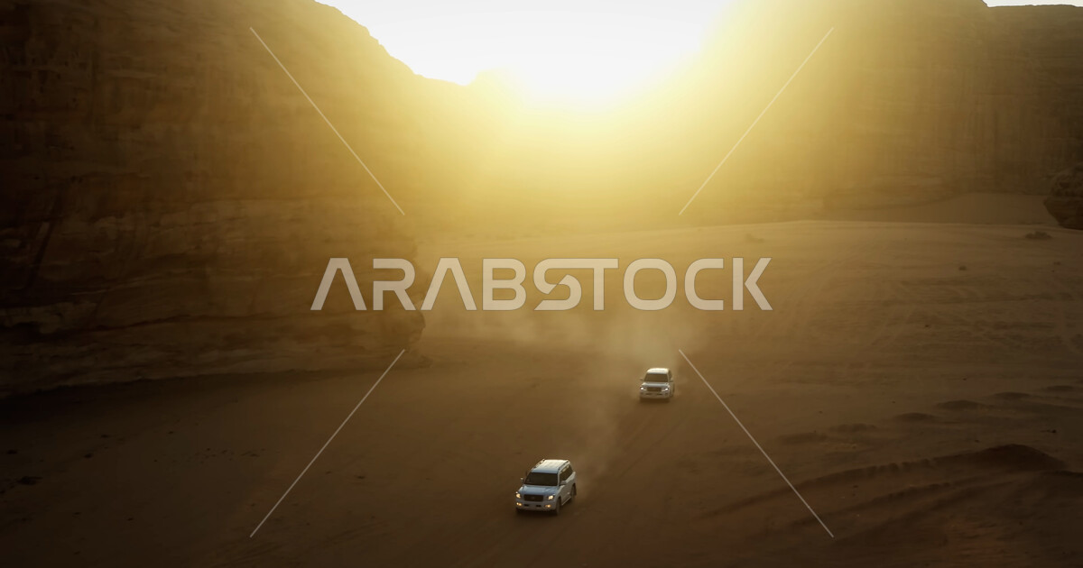 Rock formations and formations, misty, sandy atmosphere, in desert areas, adventures and safaris ...