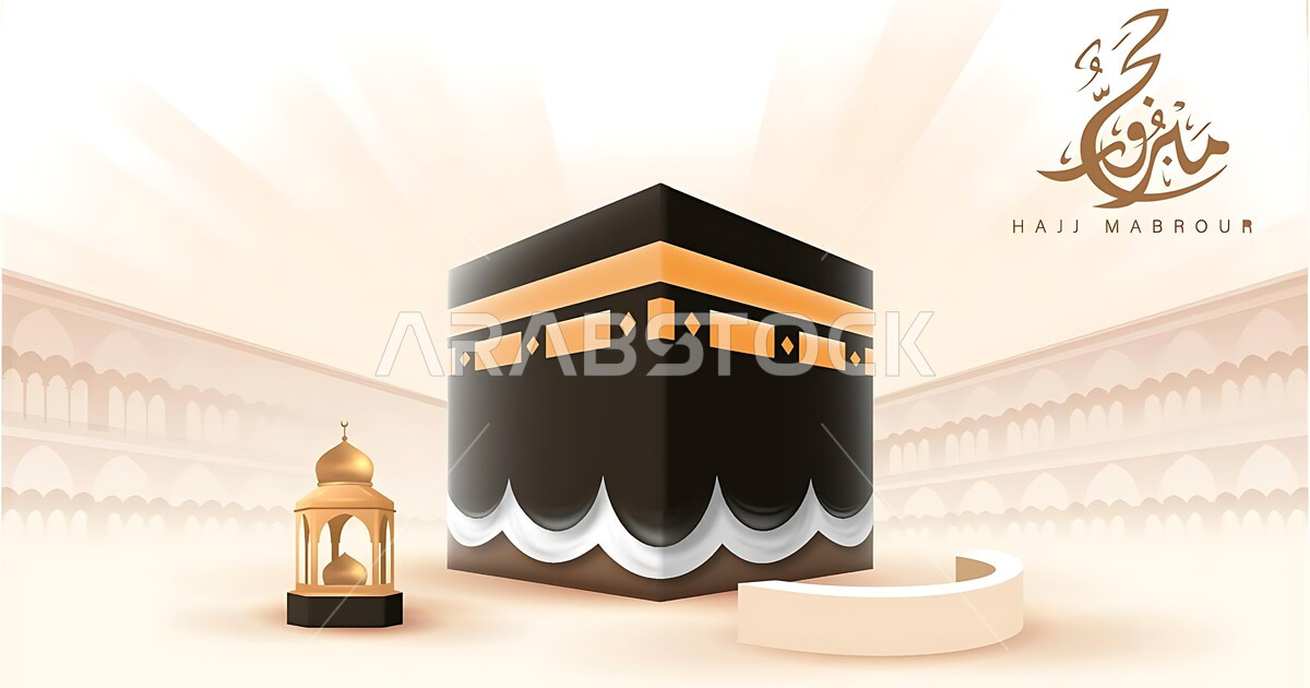 Background of the Holy Kaaba in Mecca, the most famous Islamic ...