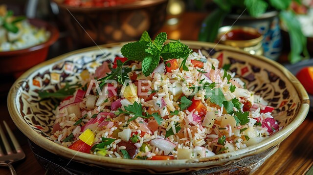 Traditional Arabic food and dishes, delicious healthy food recipes, a ...