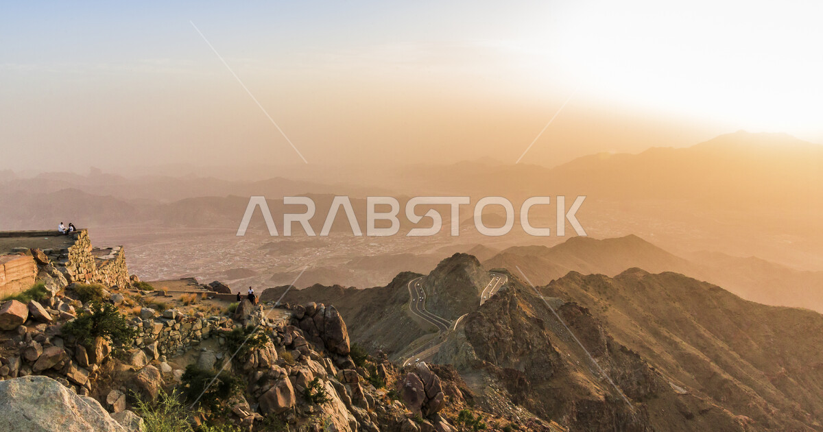 Stunning beautiful landscapes at sunset in the Kingdom of Saudi Arabia ...