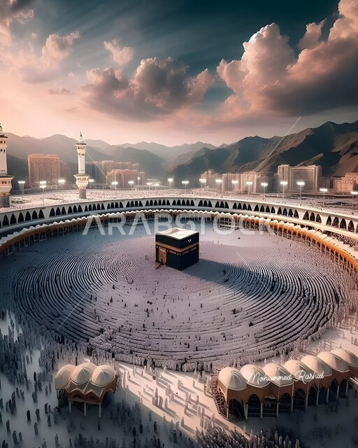 Performing Hajj and Umrah rituals in Mecca, a picture from above of ...