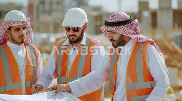 A team of Saudi Gulf Arab engineers performs the required tasks ...