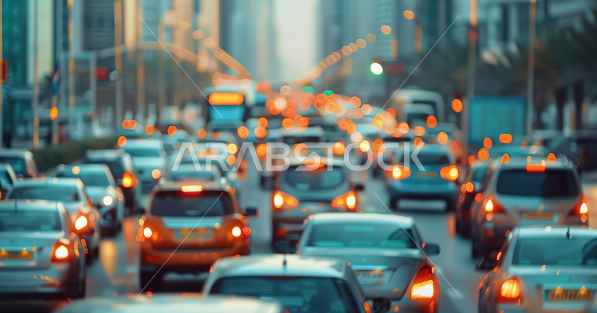 Transportation, traffic congestion in the streets and roads of Dubai ...